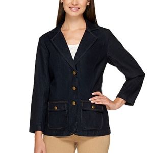 Joan Rivers | Jackets & Coats | Joan Rivers Denim Blazer With Bracelet ...